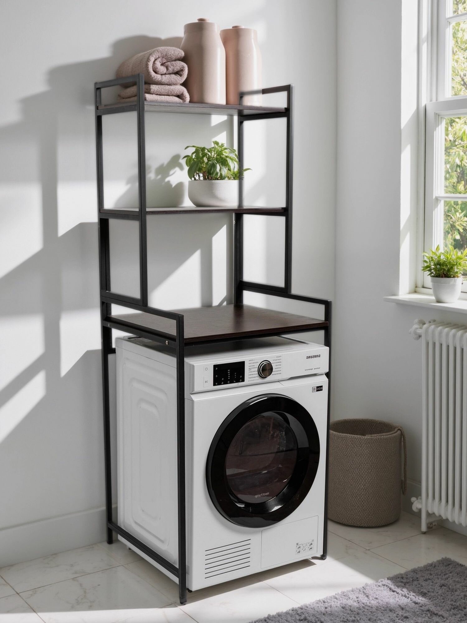 Стеллаж с полками над стиральной машиной, 68х60х180 см, Венге