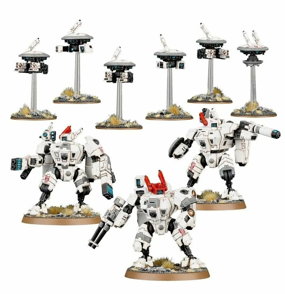 Смола Миниатюра Warhammer 40000 титана Tau Empire XV8 Crisis Battlesuit Team / миниатюр для настольной игры Упражнения для раскрашивания