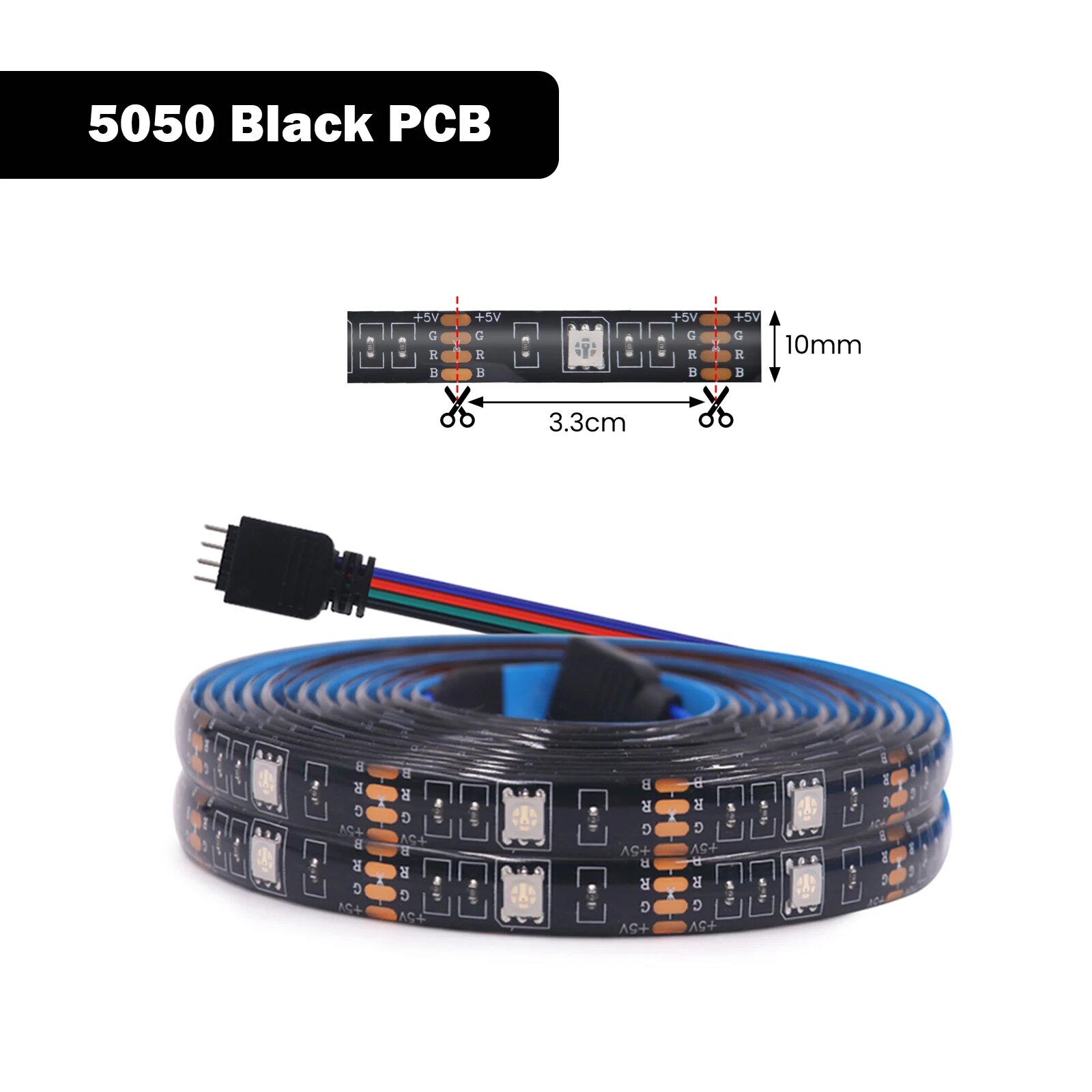 Светодиодная лента 5 В RGB 5050 2835, питание от аккумулятора, белая/черная печатная плата IP21 IP65, 5 м, 4 м, 3 м, 2 м, 1 м, гибкая клейкая лента, подсветка телевизора, комнаты