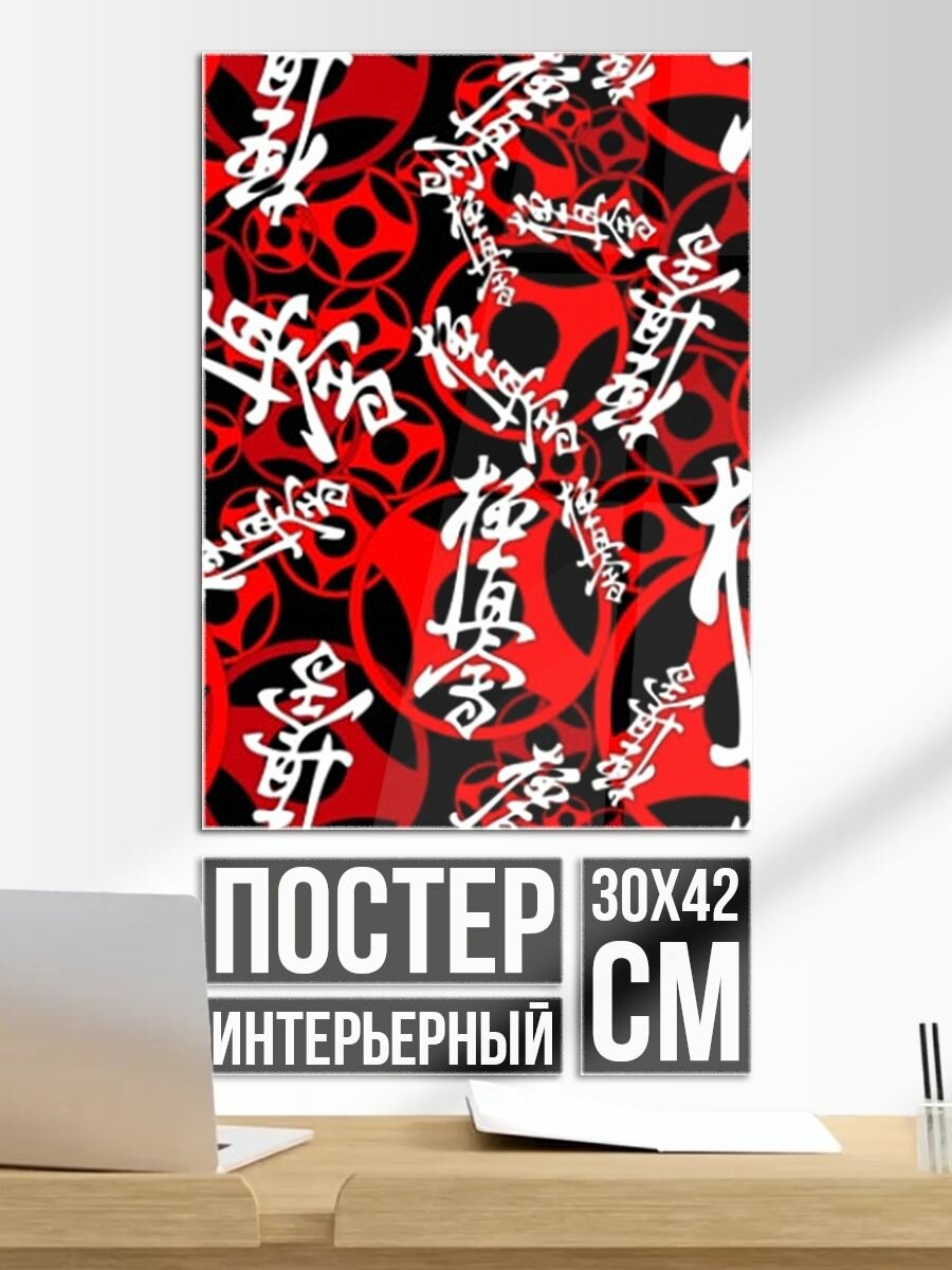 Постер на стену Каратэ киокушинкай паттерн