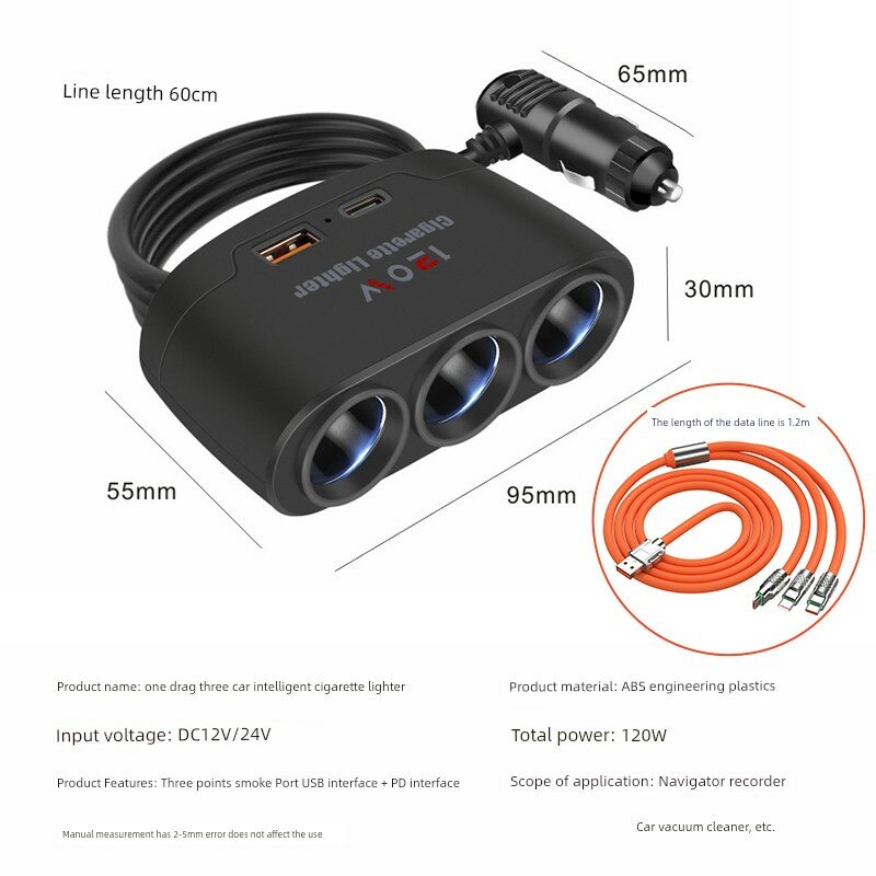 Автомобильное зарядное устройство-адаптер для прикуривателя, 1 на 4 USB, быстрая зарядка, 12В/24В, универсальное для