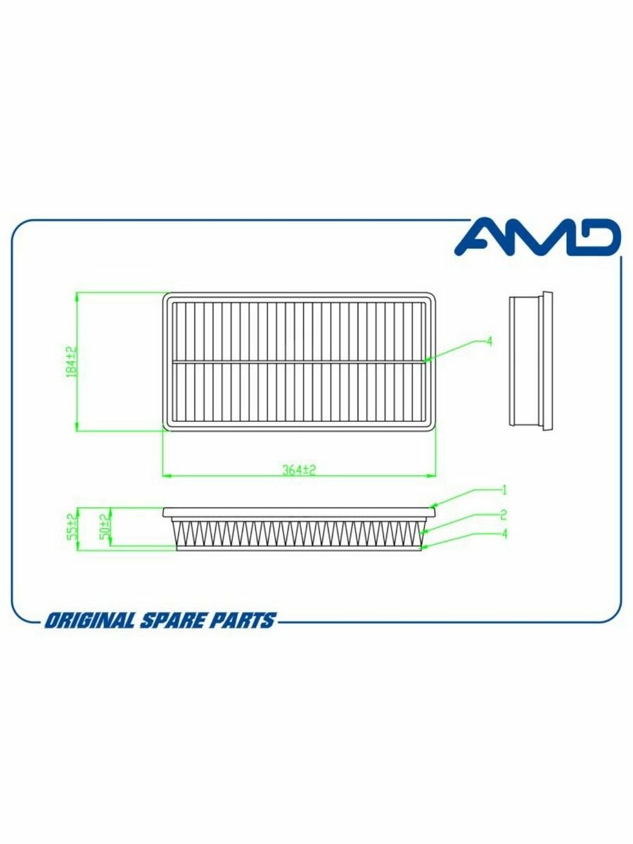 Фильтр воздушный для а/м Audi, Seat, Skoda, VW / Ауди, Сеат, Шкода, Фольксваген, AMD AMDFA712 — фото 1