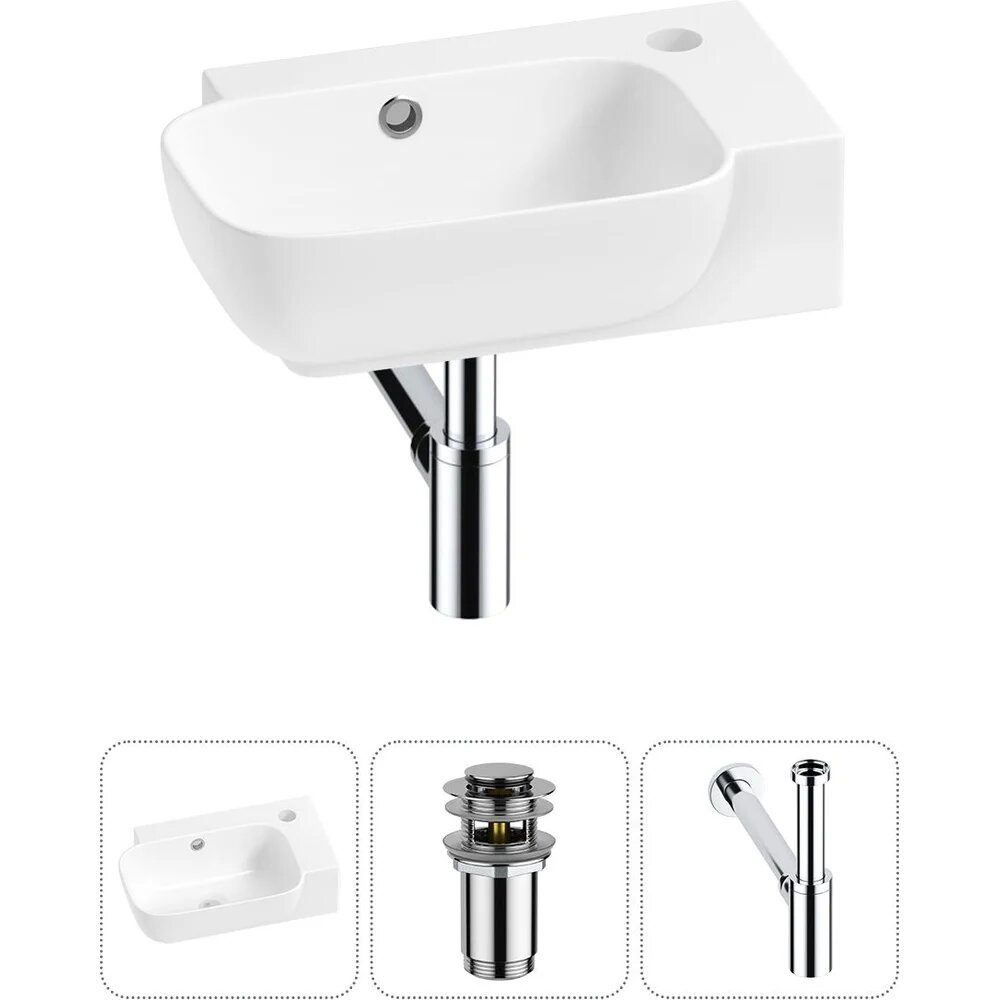 Комплект Wellsee 3 в 1 Lavinia Boho Bathroom Sink накладная/подвесная раковина 40x24 см 20216361R