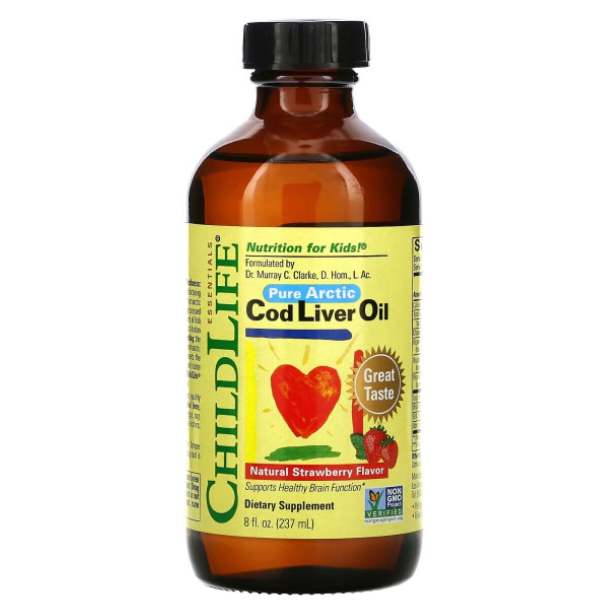 ChildLife Cod Liver Oil, Омега 3 для детей, здоровье сердца, мозга, костей и иммунной системы, 237 ml