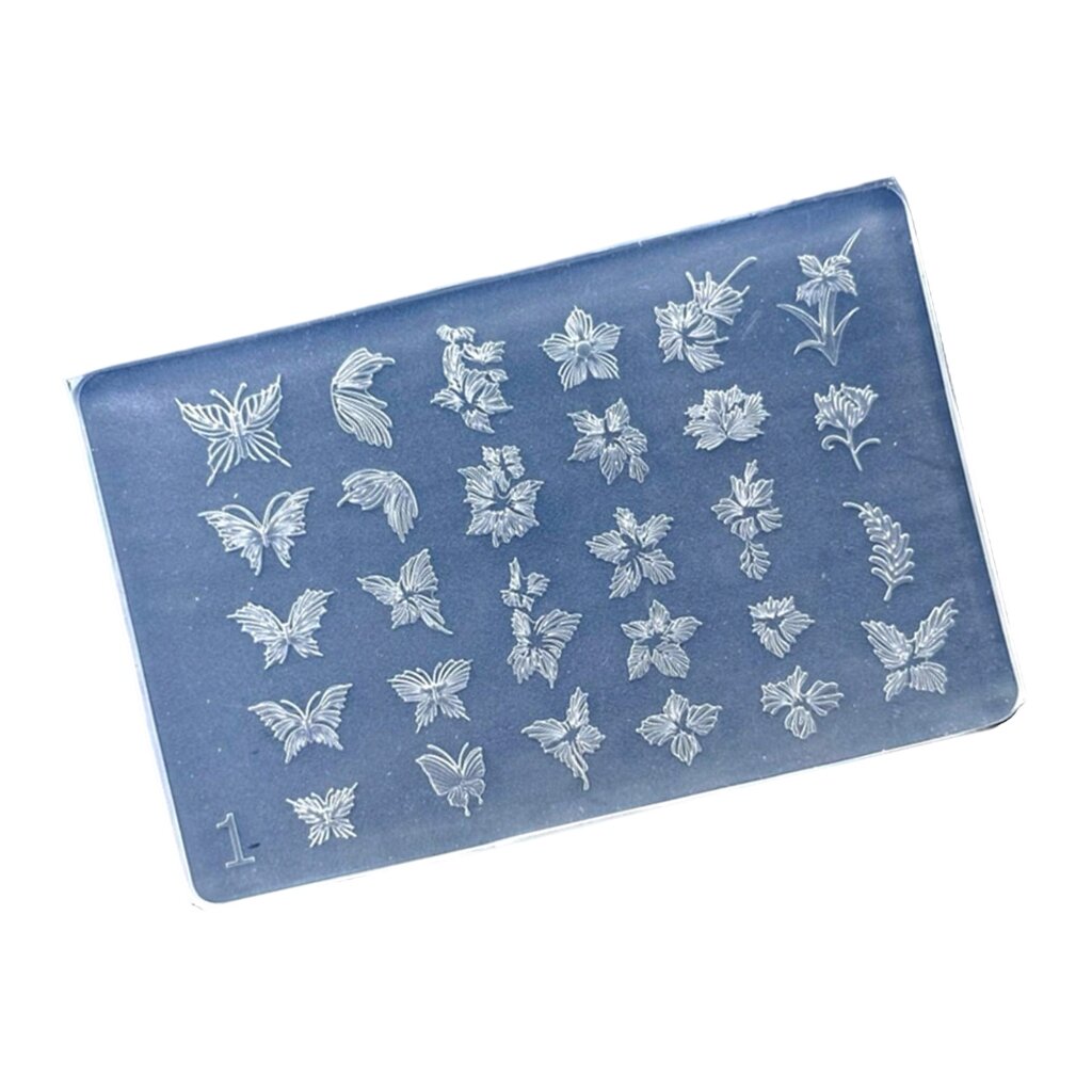 Цветочный бант, бамбуковая цветочная рамка, рельефный нейл-арт, силиконовая форма-C406