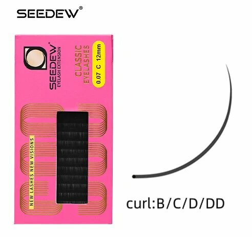 SEEDEW Классические ресницы 0.07 C 12mm B/C/D/DD Curl