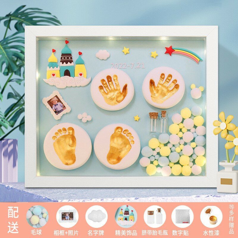 Глина для отпечатков рук и ног ребенка, отпечатки рук и ног, сувенир из волос плода, создание из волос плода, подарок на полную луну, сто дней, первый день рождения новорожденного