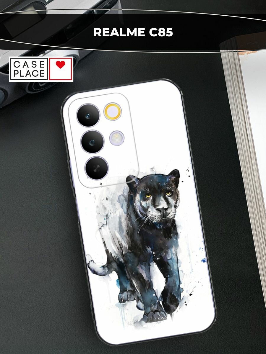 Силиконовый чехол на Realme C85 / Реалми C85 с принтом Пантера арт 3