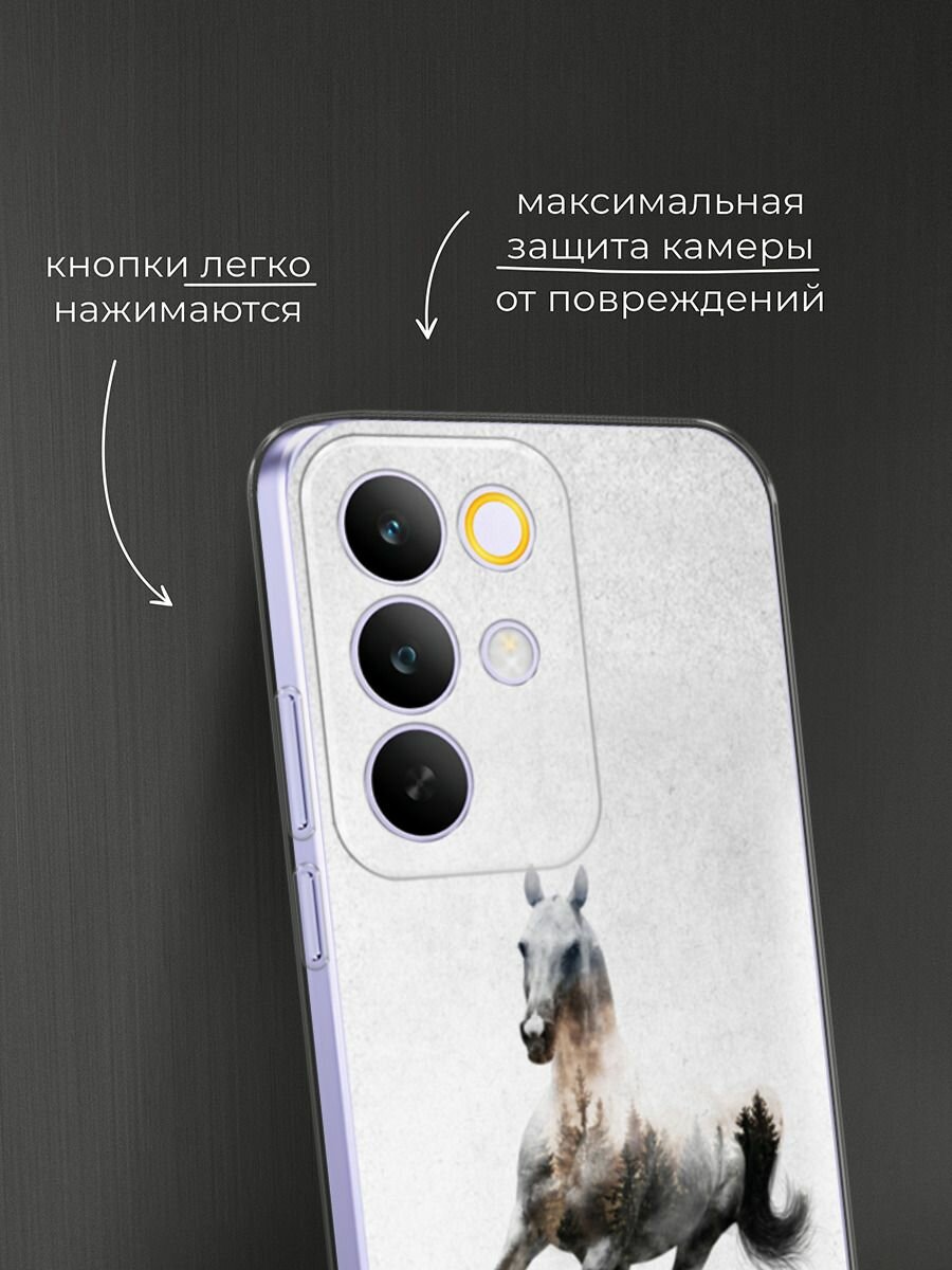 Чехол на Realme C85 Pro / Реалми C85 Про с принтом Лошадь лес — фото 1