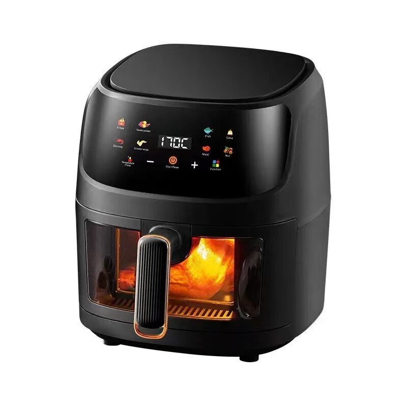Аэрогриль электрический 2400W – аэрогриль с двумя чашами Tefal, быстрое приготовление, хрустящий внешний слой чёрный