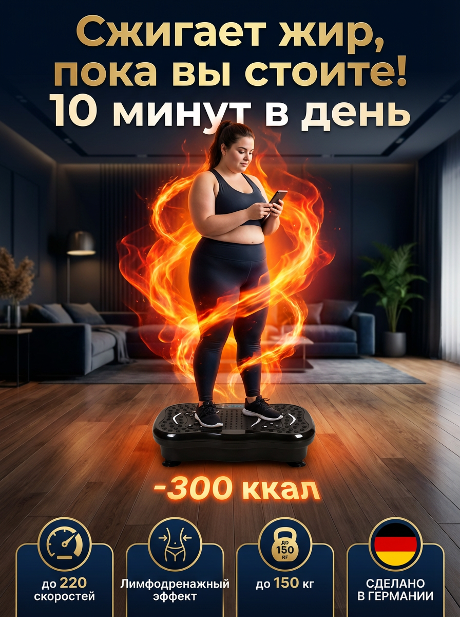 Виброплатформа для похудения 150 кг тренажер кардио степпер, пульт, чёрный, с Bluetooth