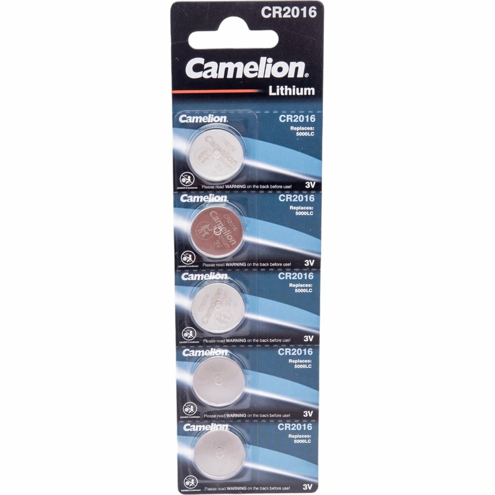 Литиевая батарейка Camelion CR2016 BL-5, 3V 1593
