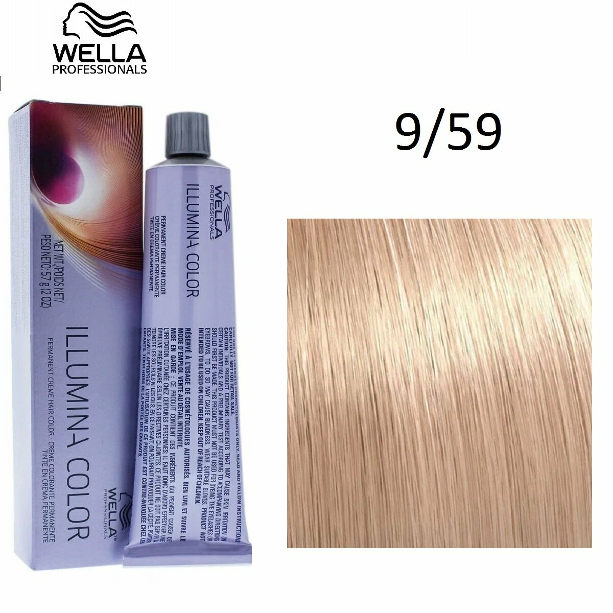 Wella Professionals Крем-краска для волос 9/59 ILLUMINA COLOR очень светлый блонд махагоновый сандре 60мл