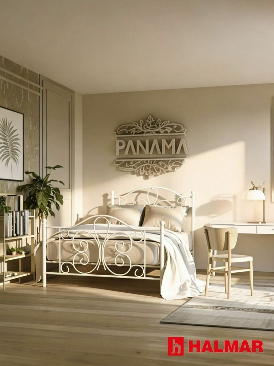 Металлическая кровать PANAMA белый, 120x200