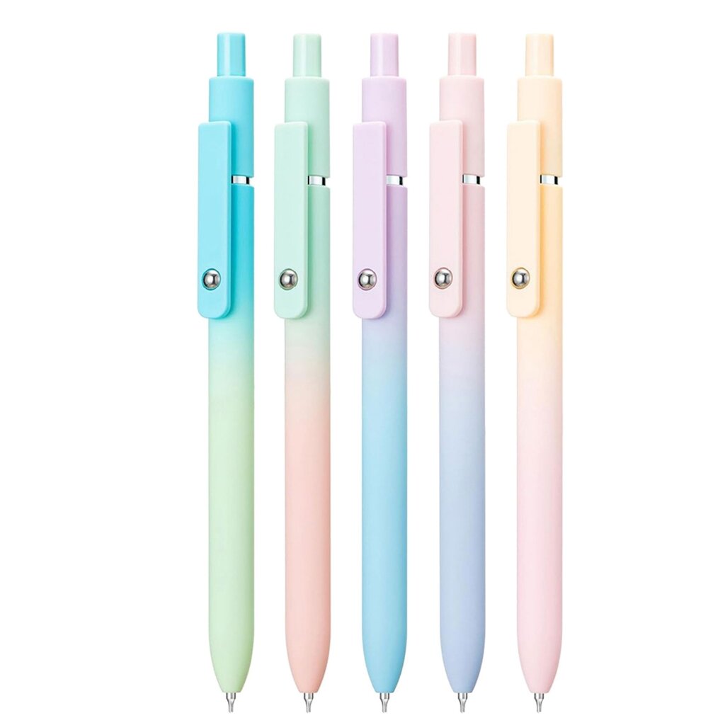 5шт Выдвижная Гелевая Ручка Быстросохнущая 0,5 ММ Офисный Инструмент для Письма для Взрослого Студента