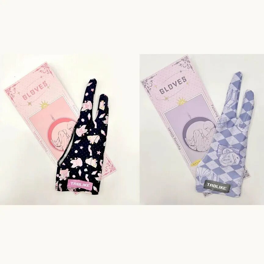 Красочная перчатка для рисования TABLIKE (2 шт.) iPad и графических планшетов (XP-PEN, WACOM, HUION), 3-слойная защита ладони, S size