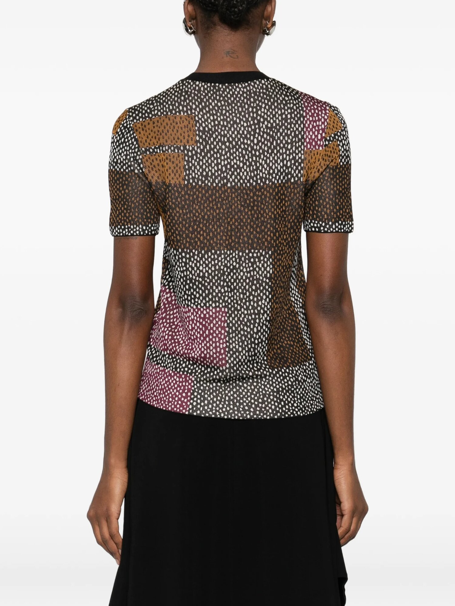 Футболка FENDI Geometric-pattern T-shirt, размер 40, коричневый — фото 1