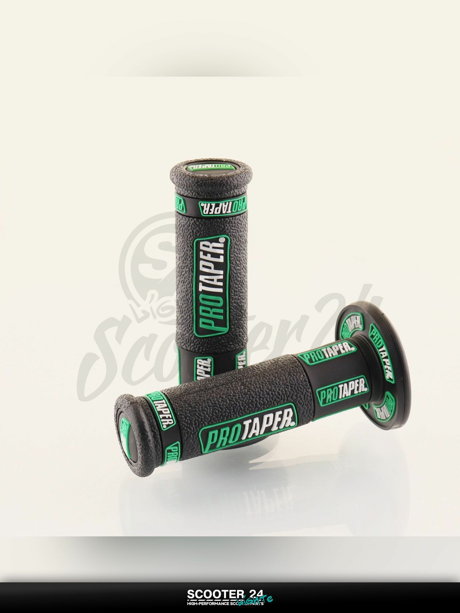 Грипсы (ручки руля) универсальные на мотоцикл / мопед питбайк и эндуро / скутер квадроцикл (черные-зеленые) "PROTAPER"