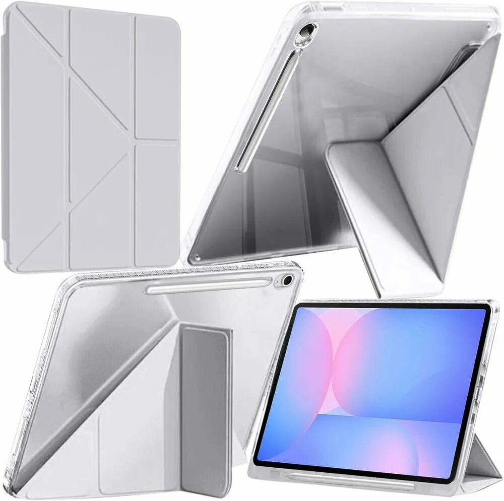 Противоударный прозрачный чехол для Samsung Galaxy Tab S10 Lite / S10 FE 2025 / S9 FE 10,9-дюймовый / S9 11-дюймовый 2023 Multi Stand Cover с держателем для карандашей