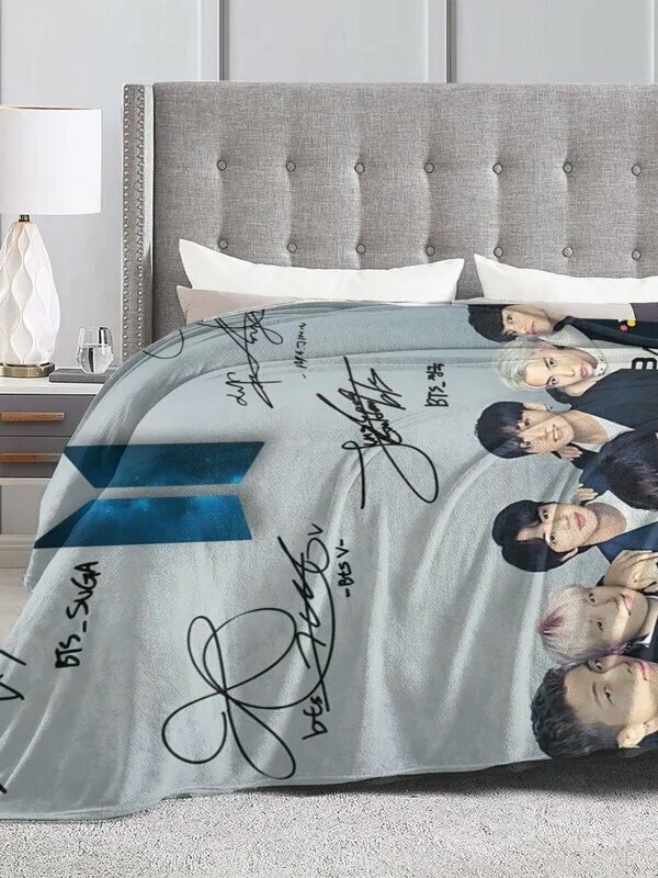 MXEB Плед с фотопринтом BTS Пледы БТС , Фланель, 200 см х 150 см