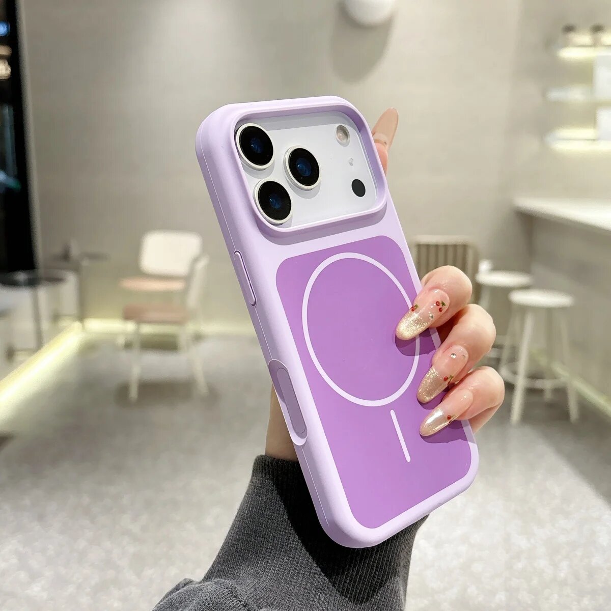 Роскошный цветной жидкий силиконовый мягкий чехол для телефона для iPhone17 Про, Фиолетовый, Purple