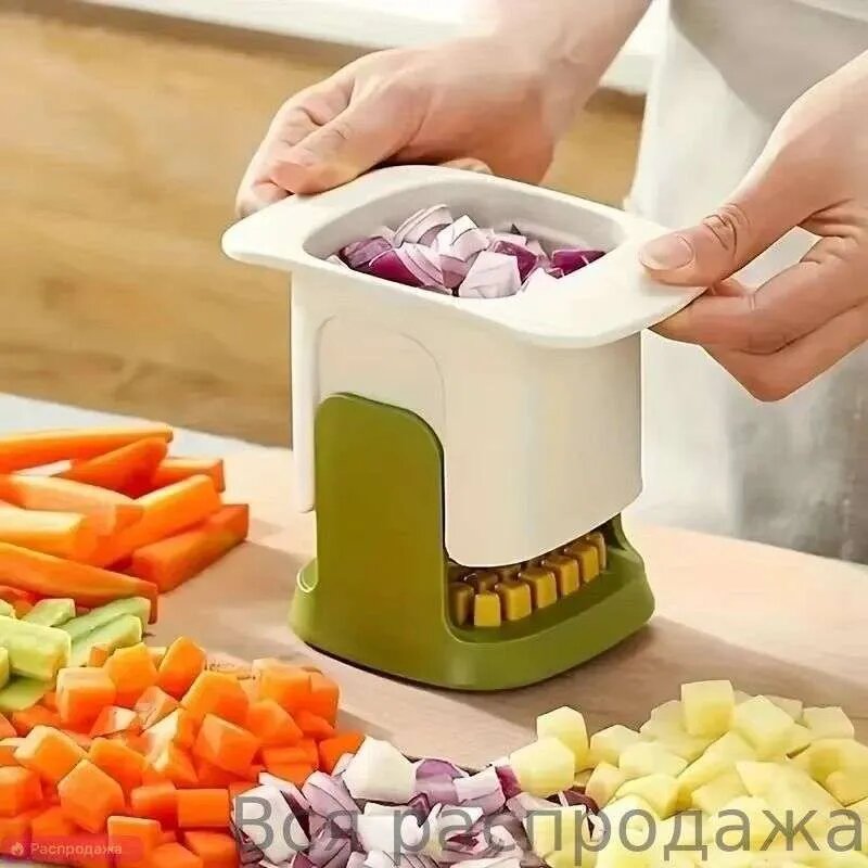 Овощерезка, терка, шинковка, нож для фигурной нарезки соломкой и кубиками картофеля фри, овощей и фруктов