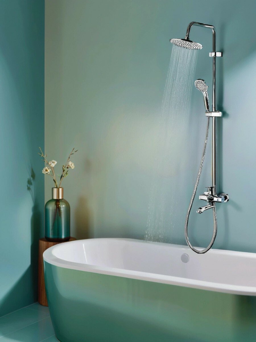 Душевая система с тропическим душем, смеситель для ванны C10, высота 160 см, хром