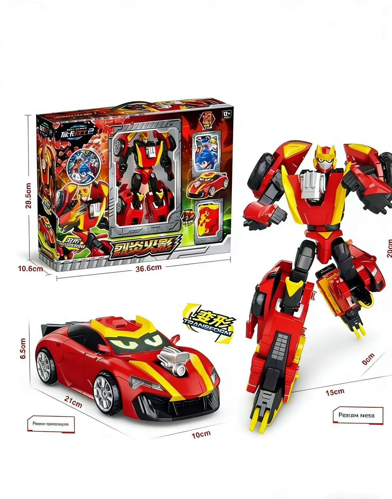 Трансформер робот METAL CARDBOT 2 Red Blitz, металлический конструктор, подарок для мальчика, LMB-8152