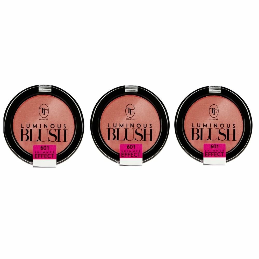 TF cosmetics Румяна пудровые Luminous Blush, с шиммер-эффектом, тон 601 Розовый лепесток, 3 шт.