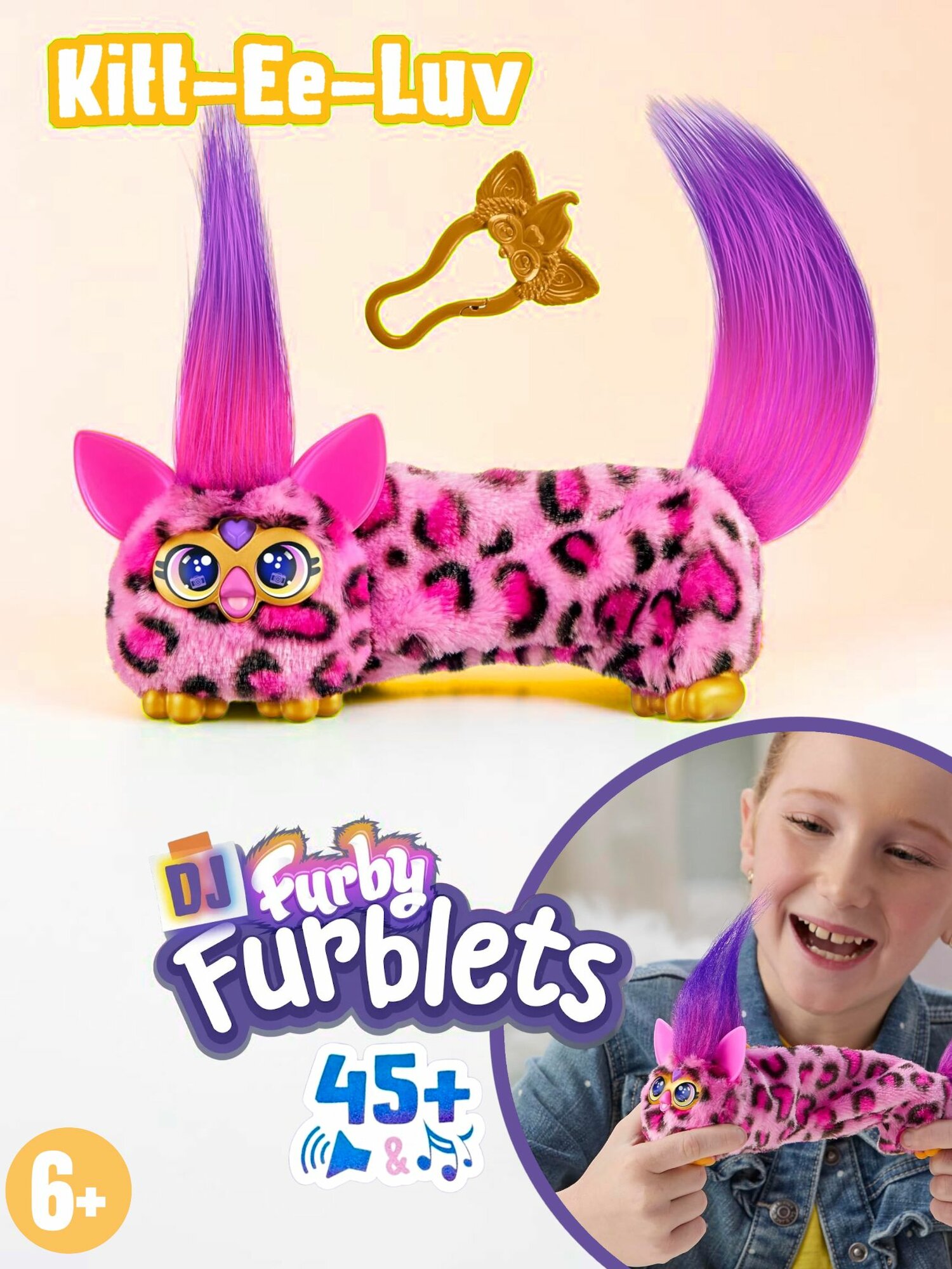 Музыкальная игрушка Furby Furblets DJ Ферби Ферблетс брелок Kitt-Ee-Luv, G1785