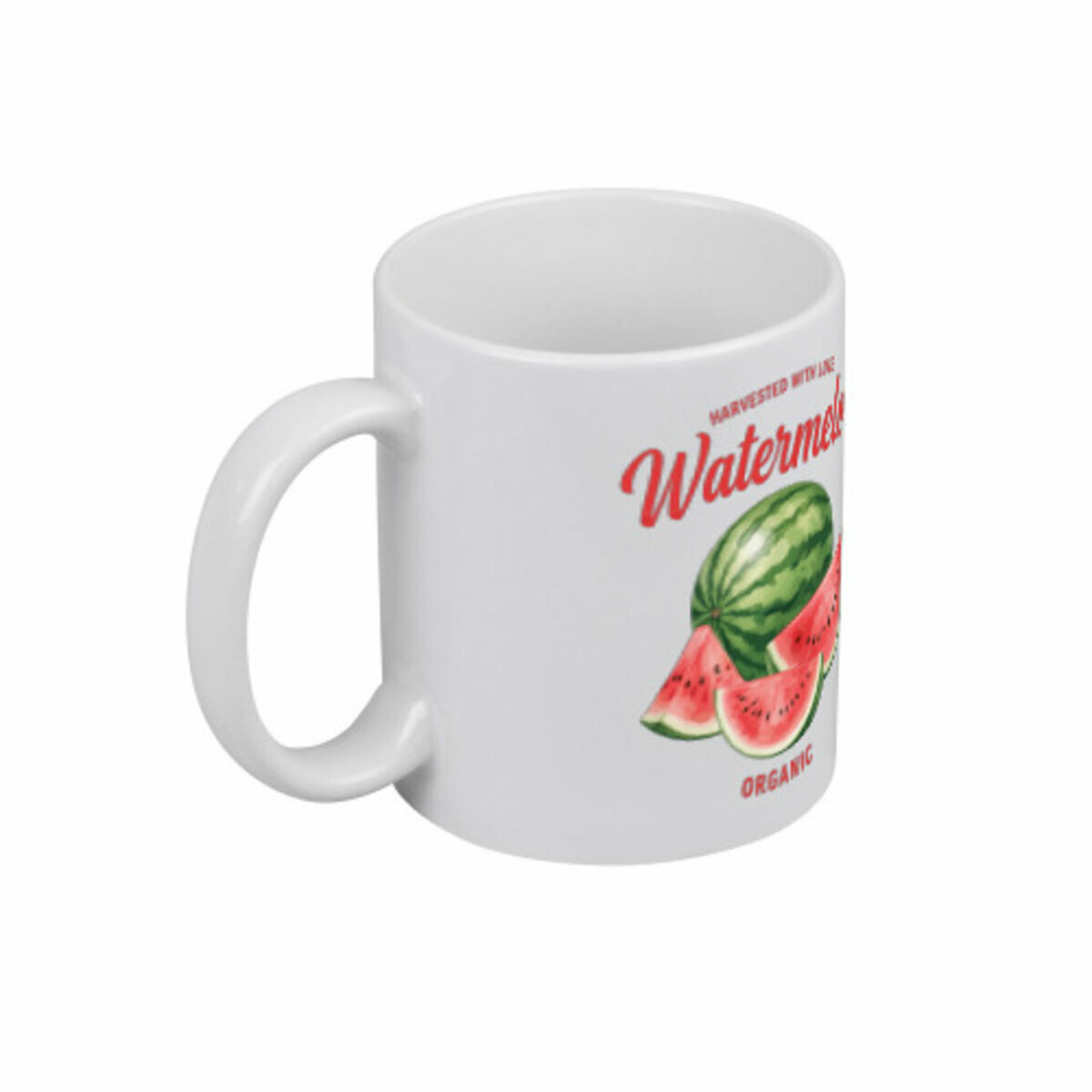 Кружка «с арбузом винтаж лето watermelon с фруктами ягода» (белый)