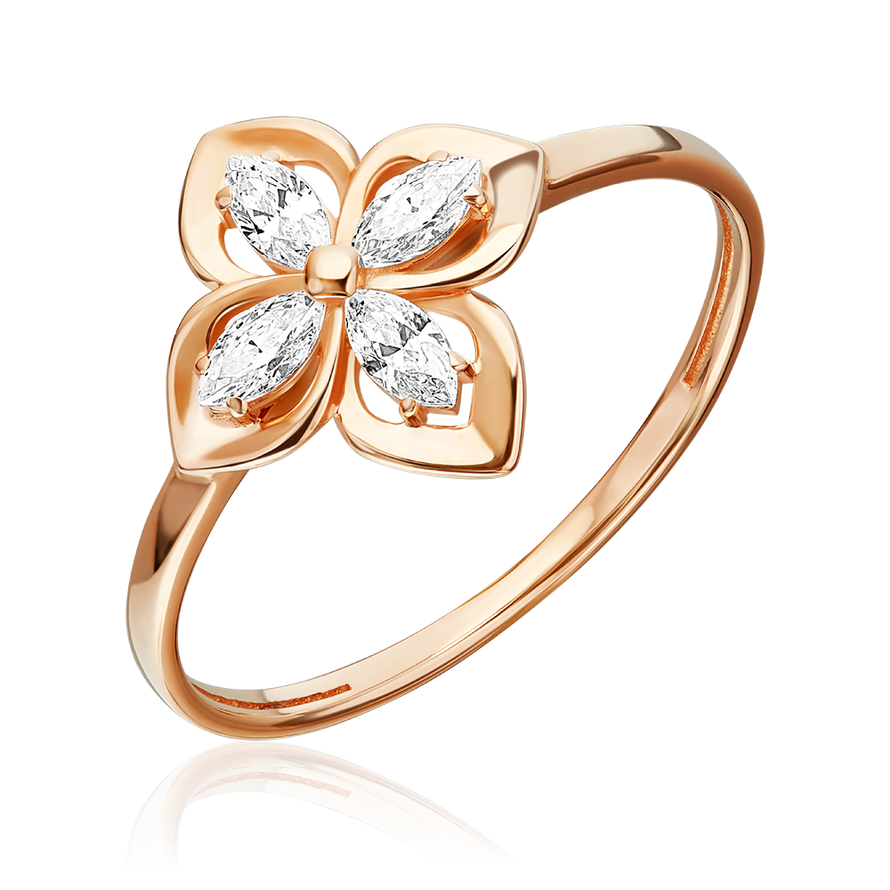 Кольцо PLATINA, золото, 585 проба, фианит