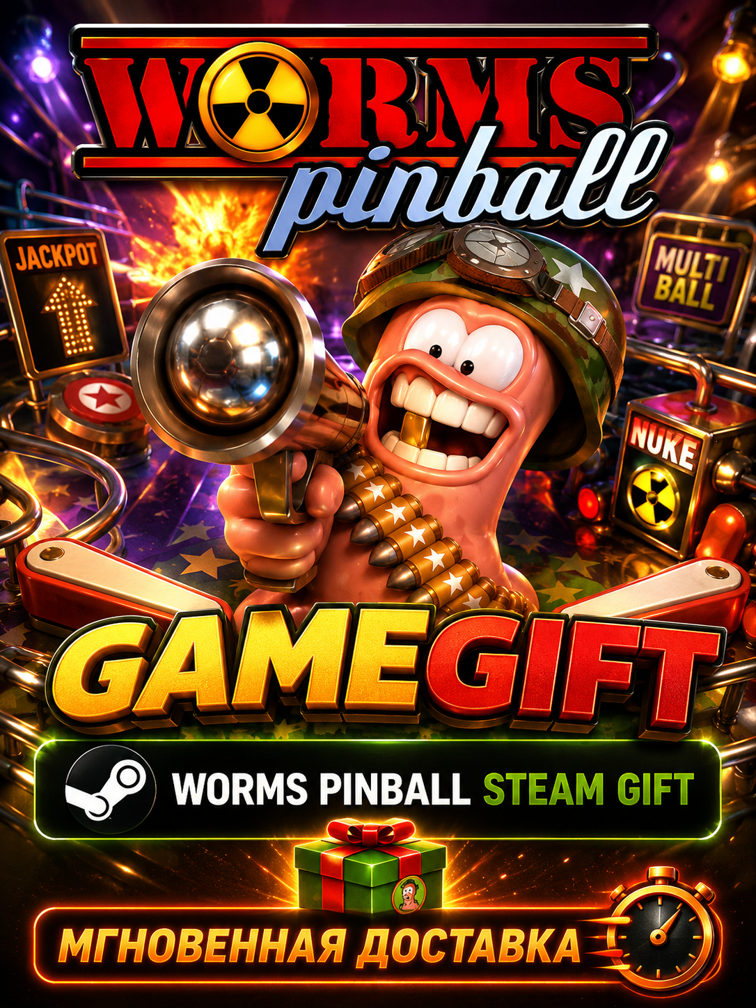 Игра Worms Pinball для STEAM ПК (PC) | Страна активации - Турция | Подарком на Ваш аккаунт | Автовыдача