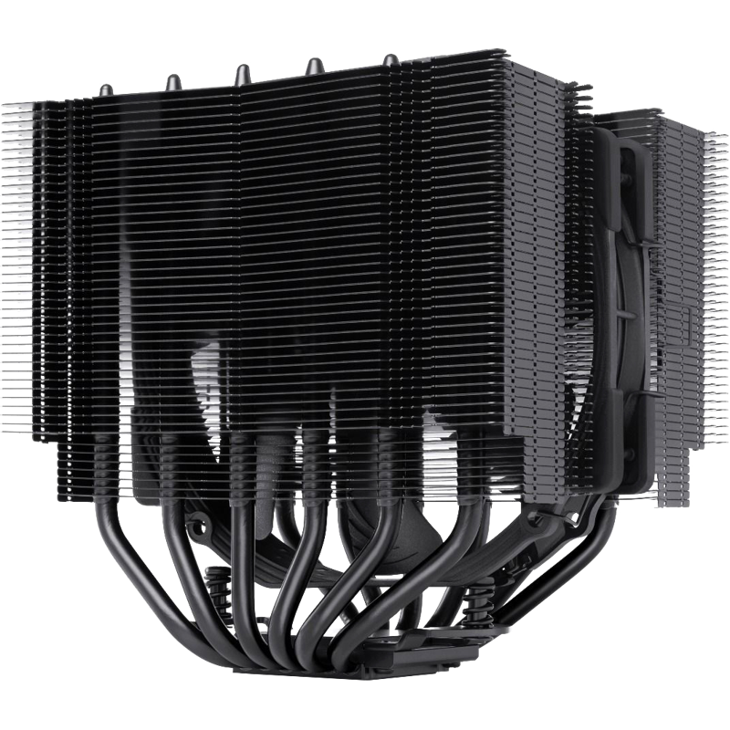 Кулер для процессора/ CPU Cooler Noctua NH-D15S chromax.black (167W, 4-pin PWM, 160mm, Al/Cu, 6x6mm, 1x150x140x25mm, 82.5CFM, 24.6dBA, 1500RPM, S: 1851/1700/1200/115X, AM5/AM4, Black)