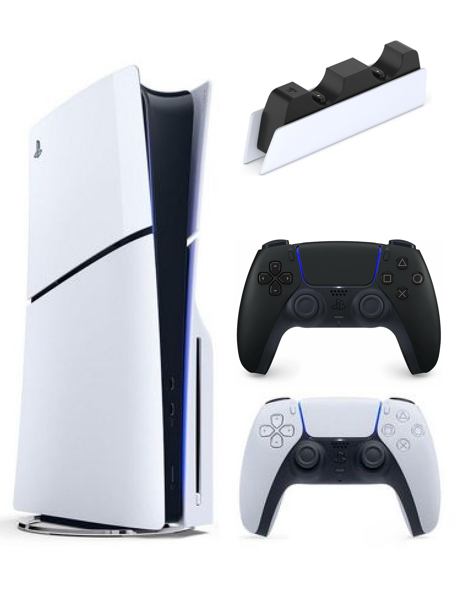 Игровая приставка Sony PS 5 Slim, 1ТБ(с дисководом) +2 геймпад (черный) + Зарядная станция,(подробности в чате)