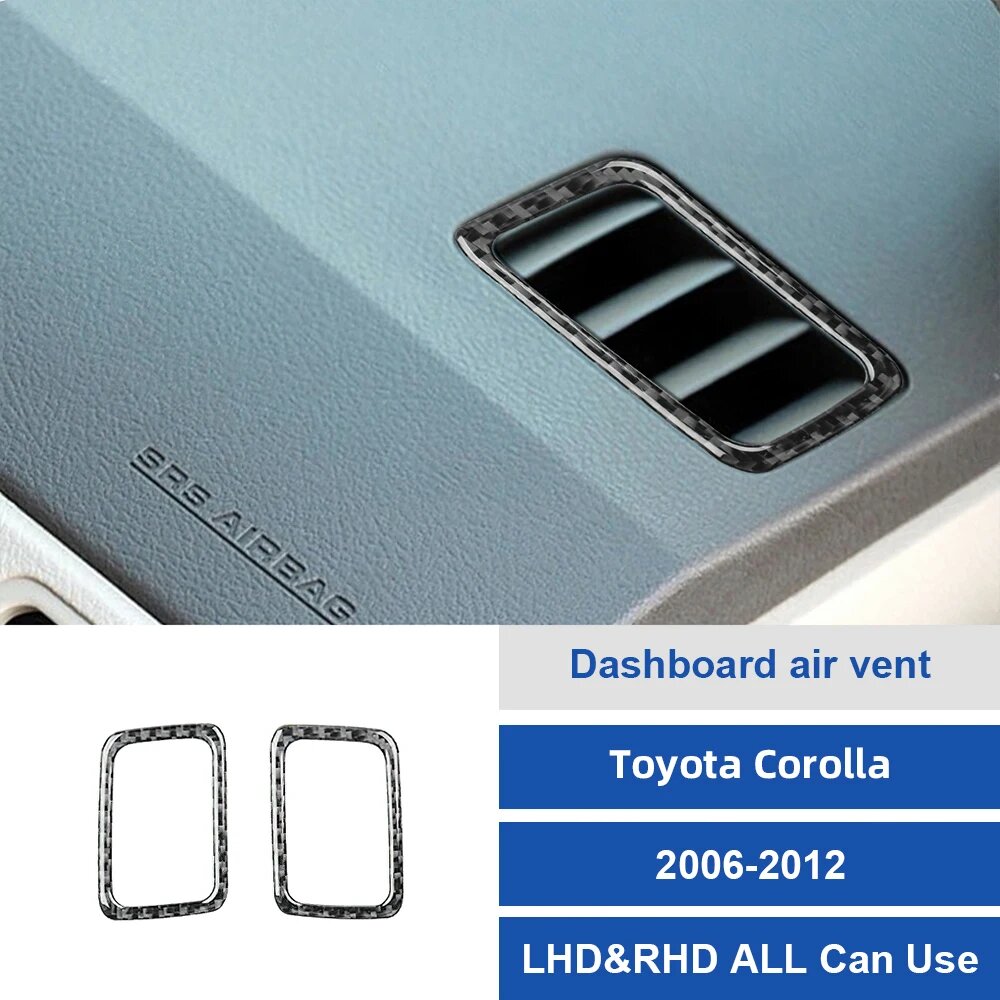Для Toyota Corolla 2006-2012: наклейка-пленка из карбонового волокна на воздуховод приборной панели, аксессуары