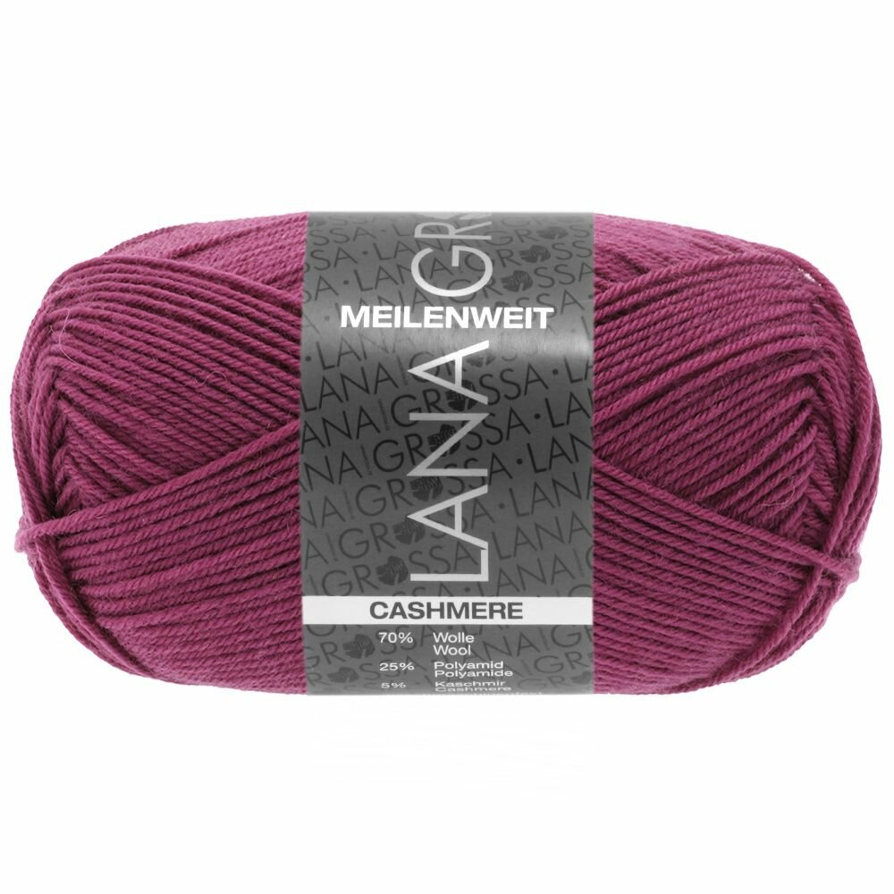 Носочная пряжа Lana Grossa Cashmere MW 50 (52 Fuchsia) 1 моток 50 г/210 м