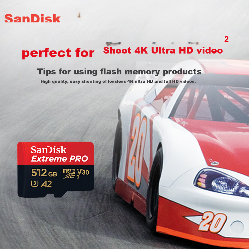 SanDisk 512GB TF (MicroSD) Memory Card A2 4K V30 U3 C10 Extreme PRO High-Speed Mobile Storage Card, Read Speed 200MB/s, Write Speed 140MB/s