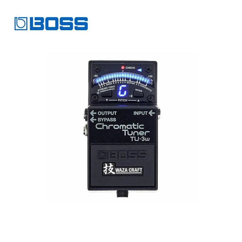 Boss TU-3W Хроматический тюнер Waza Floor Tuner Педаль заземления Гитарный тюнер с байпасом Boss TU 3W