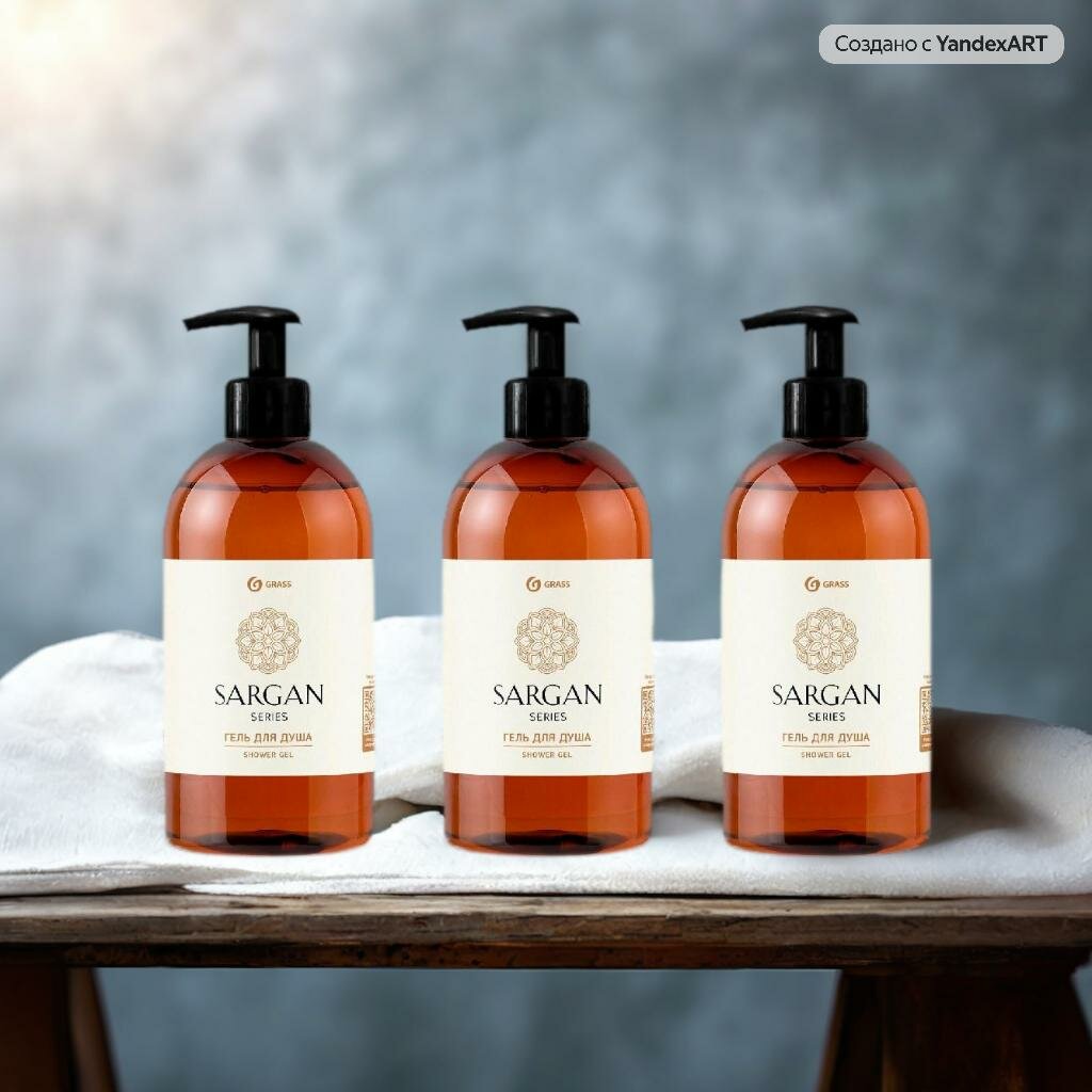 Гель для душа Grass Sargan, парфюмированный, флакон, 300 мл, 3 шт