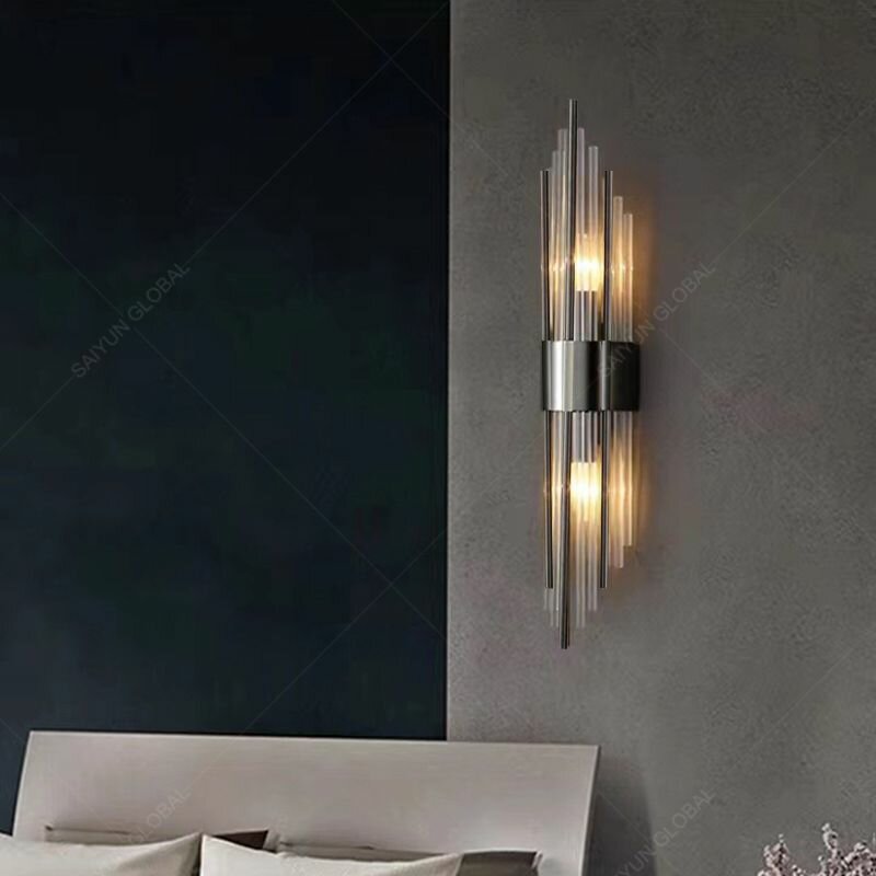 1шт. Современный роскошный золотой светодиодный настенный светильник бра для внутреннего оформления Гостиной Спальни лестницы