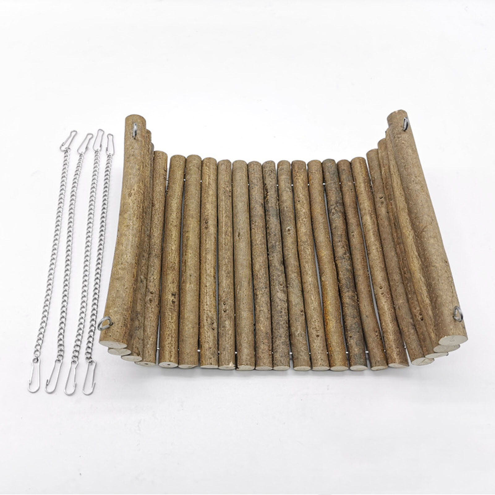 Деревянные качели для хомяка, натуральные, большое пространство для скалолазания, качели для хомяка, гамак с подвесной цепью для мышей, попугаев, 15x35 см/5,9x13,8 дюйма