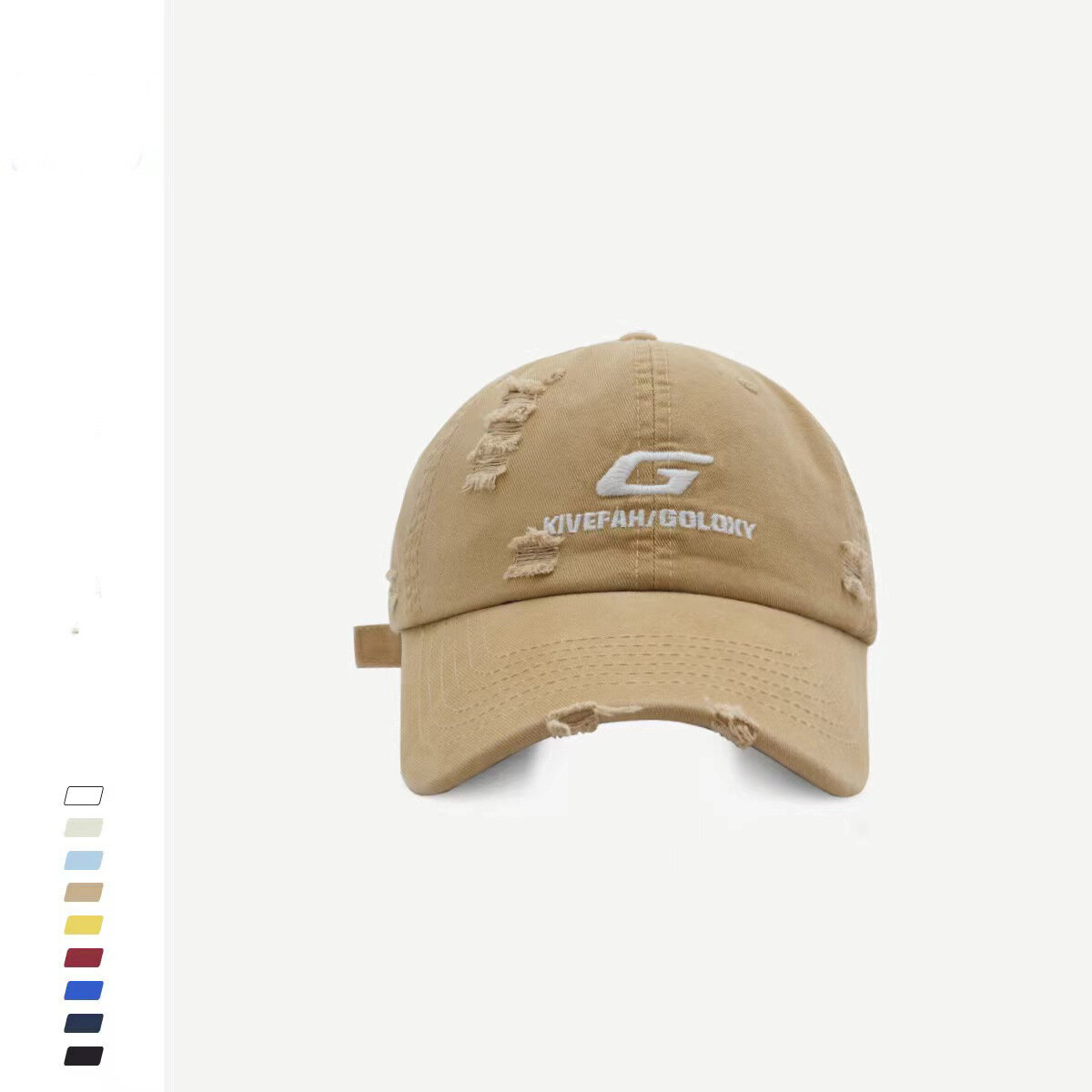 Бейсболка в уличном стиле с потертыми отверстиями в стиле хип-хоп для мужчин и женщин, модная кепка в корейском стиле с вышитой буквой G, визуально уменьшающая лицо