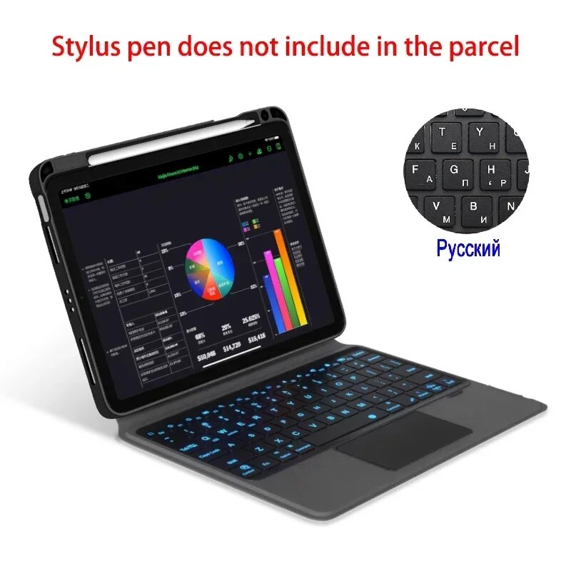Съемный чехол Magic Keyboard для iPad 11 2025 Air11 13 M2 M3, для iPad Pro12.9 Pro11 M4 Air5 4 10th 10.2 Keyboard Cover Funda