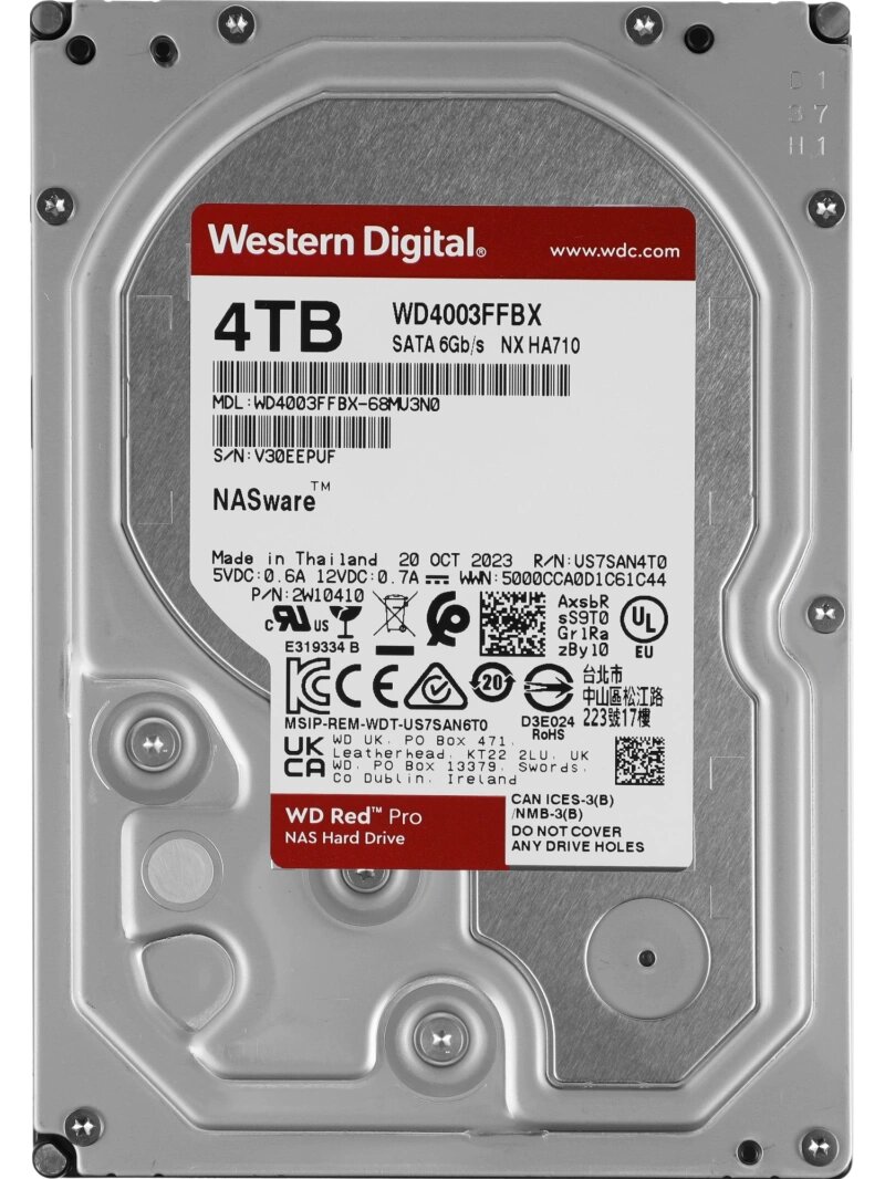 Жесткий диск 4Tb WD Red Pro WD4003FFBX SATA-III
