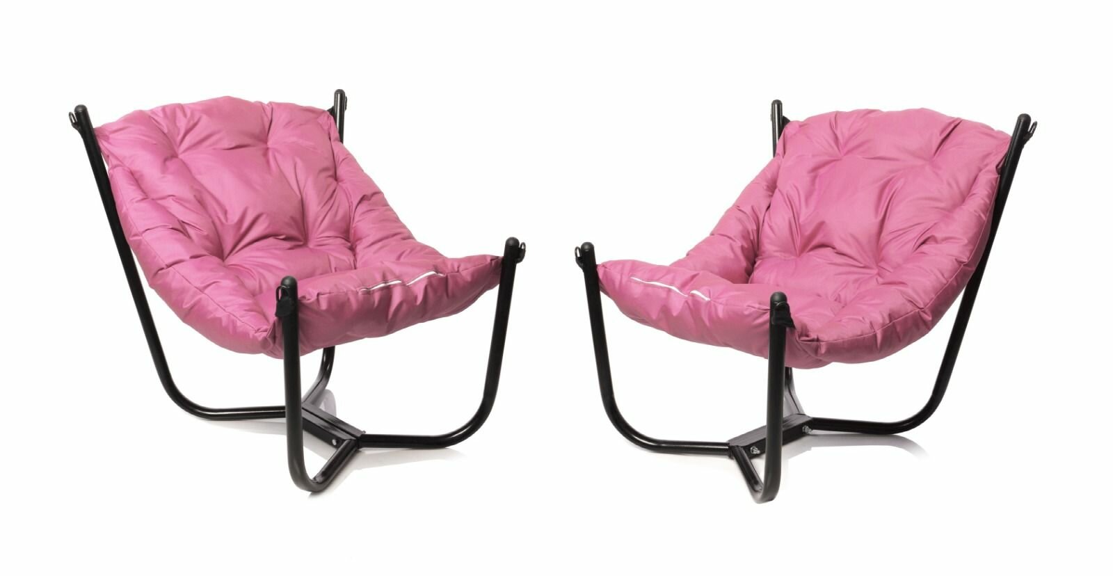 Комплект мягких кресел ЧИЛ, черное основание, розовая подушка (2шт)