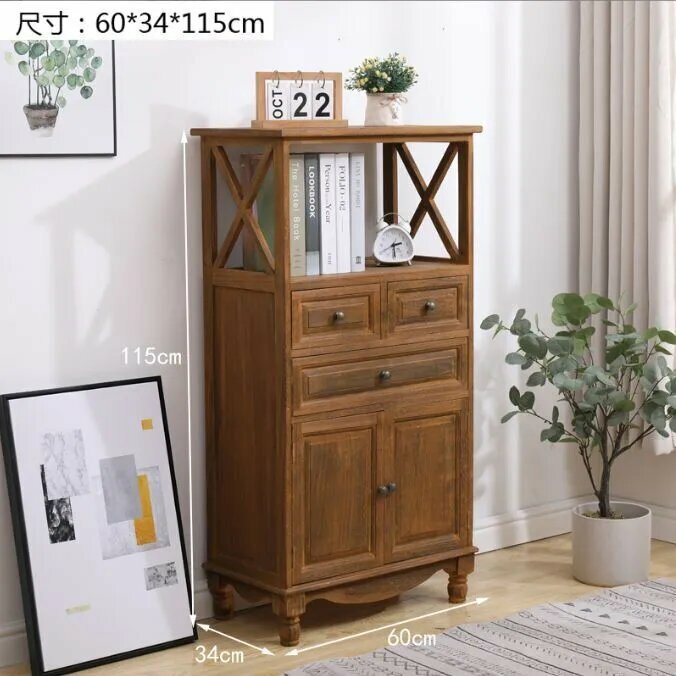 Буфет "Vintage Mustard", массив дерева, античный стиль, 1 полка, 60x34x115см