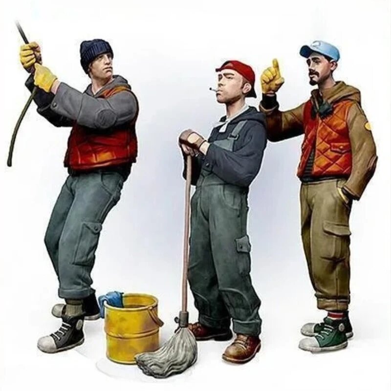 Масштаб 1/35, литая под давлением фигурка из смолы, набор моделей, современные персонажи моряка, 3 фигурки, которые нужно собранно и раскрасить самостоятельно