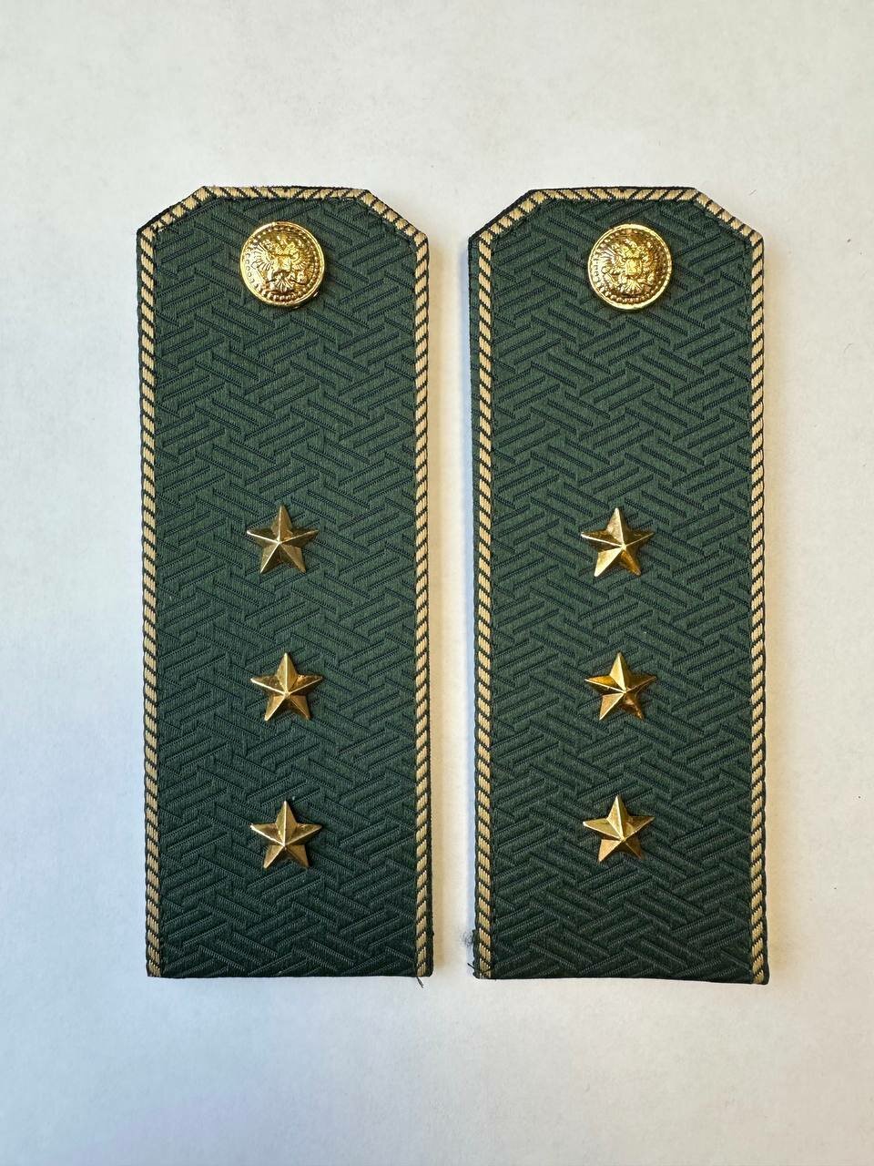 Погоны Таможенной службы на китель темно-зеленые картон звание Старший Прапорщик