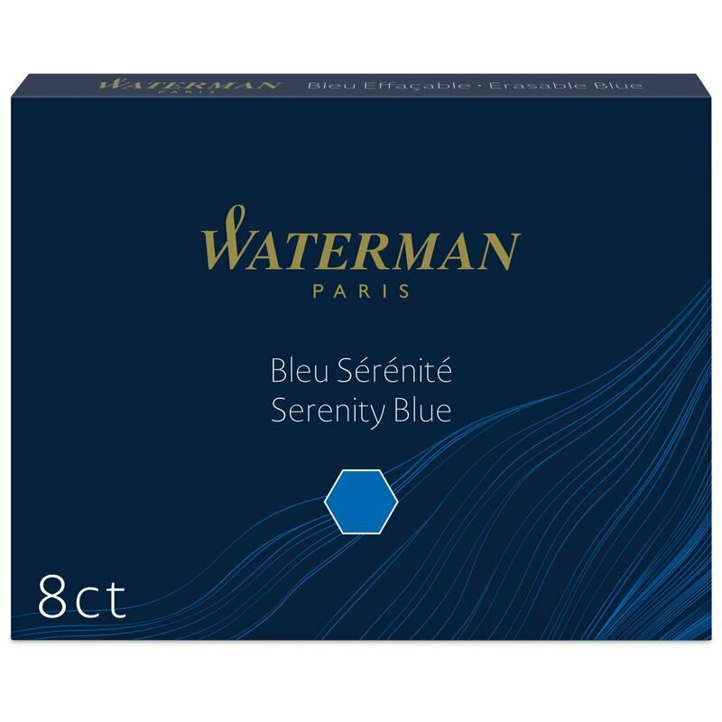 Картриджи чернильные WATERMAN, комплект 8 шт, синие, S0110860